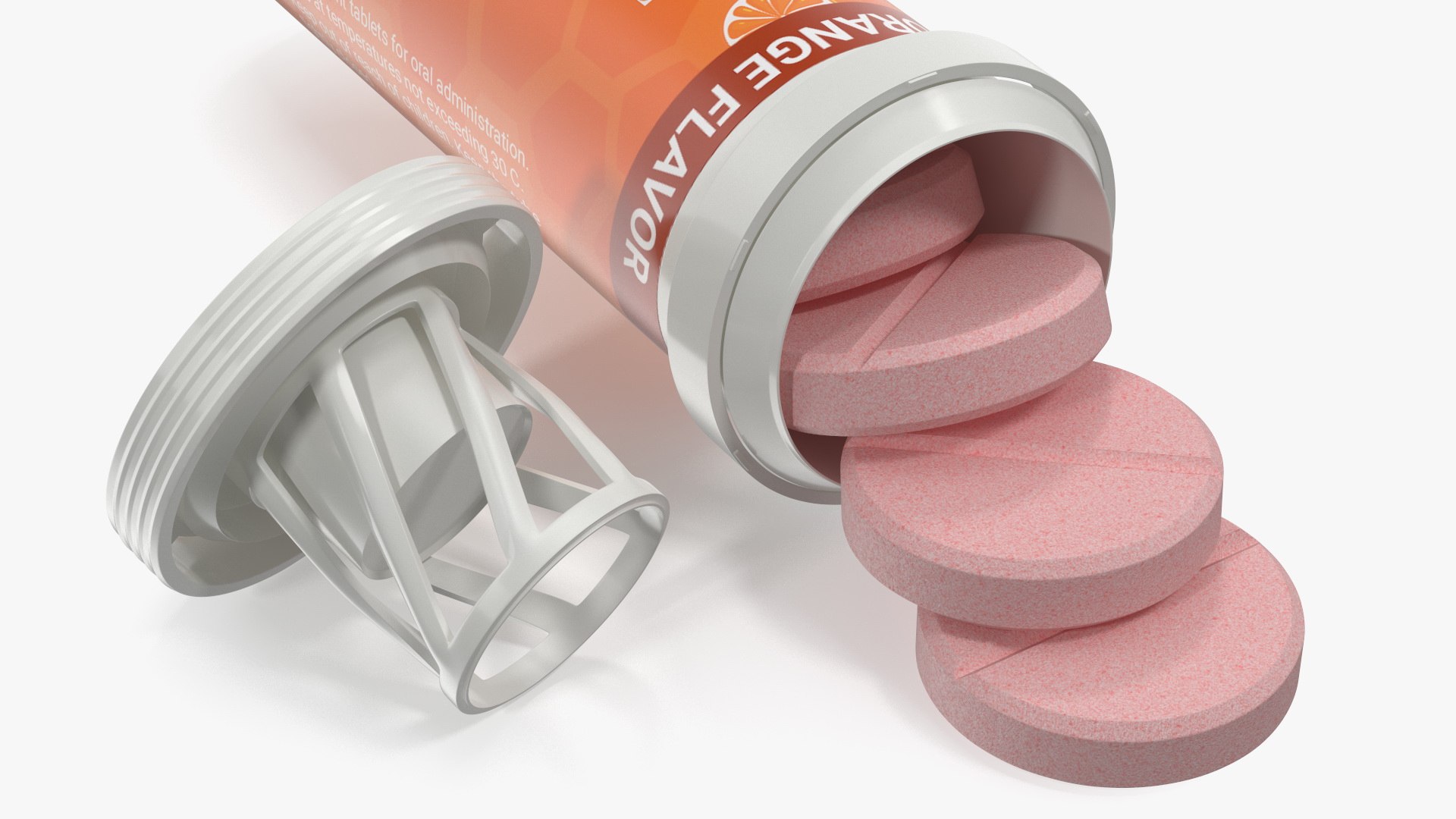 3D Vitamin C Tube Packaging 10 Tabs Open - TurboSquid 2211445