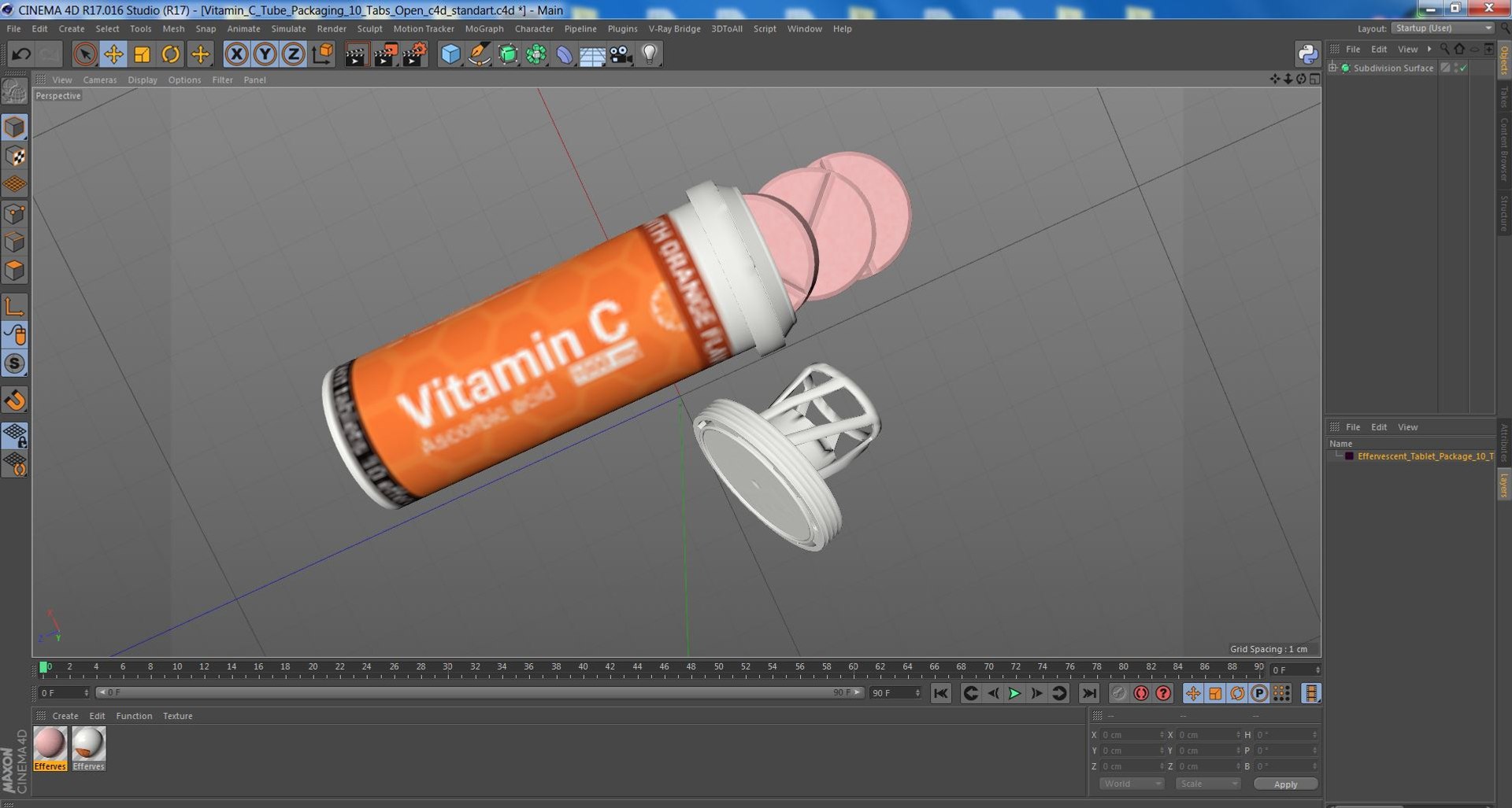3D Vitamin C Tube Packaging 10 Tabs Open - TurboSquid 2211445