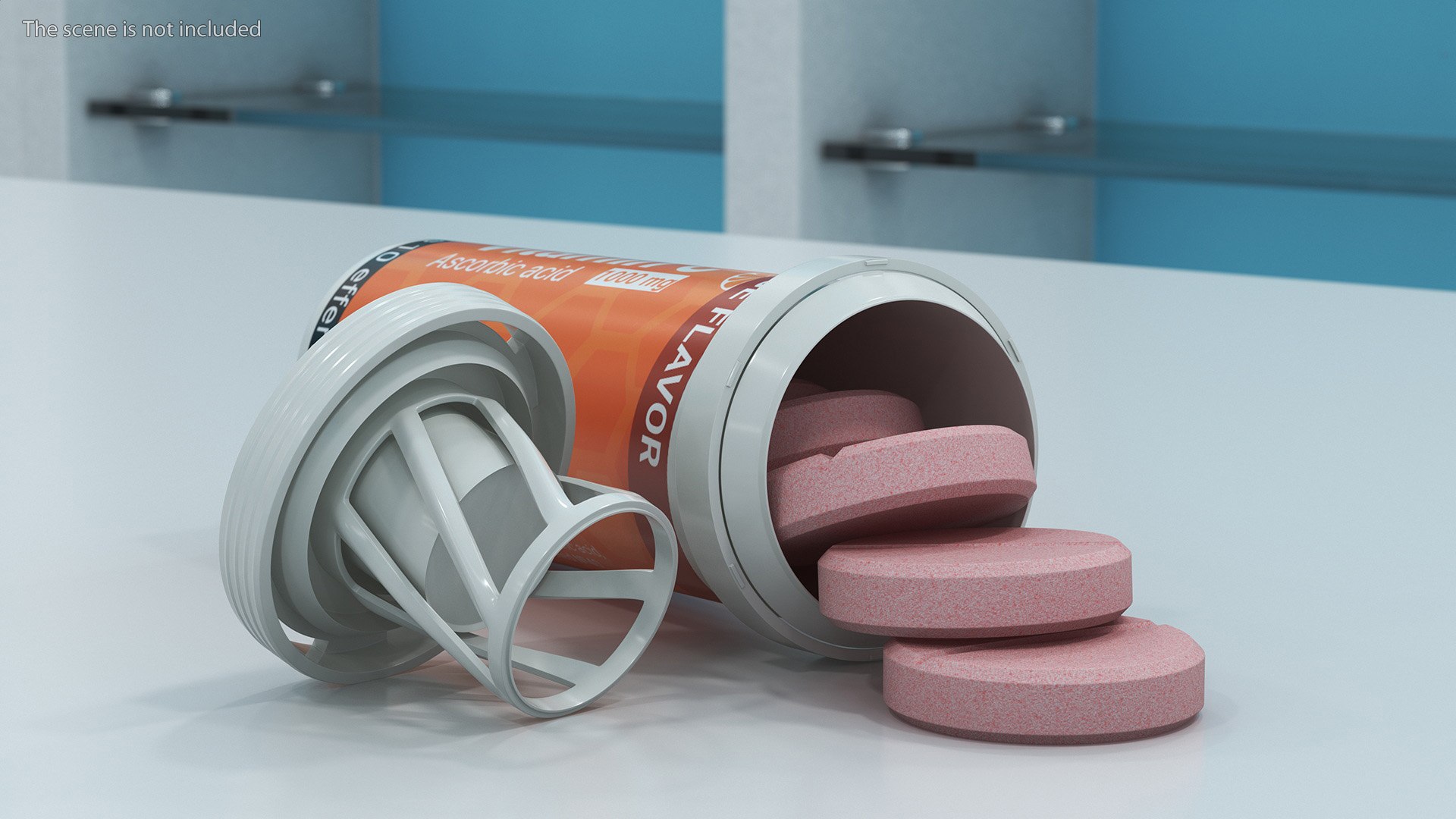 3D Vitamin C Tube Packaging 10 Tabs Open - TurboSquid 2211445