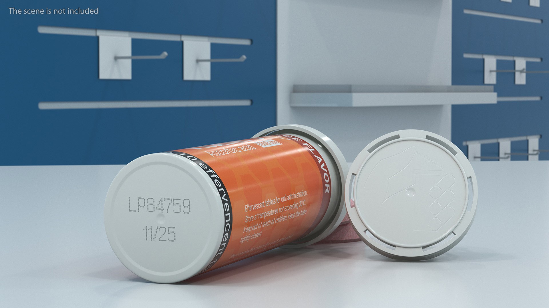 3D Vitamin C Tube Packaging 10 Tabs Open - TurboSquid 2211445