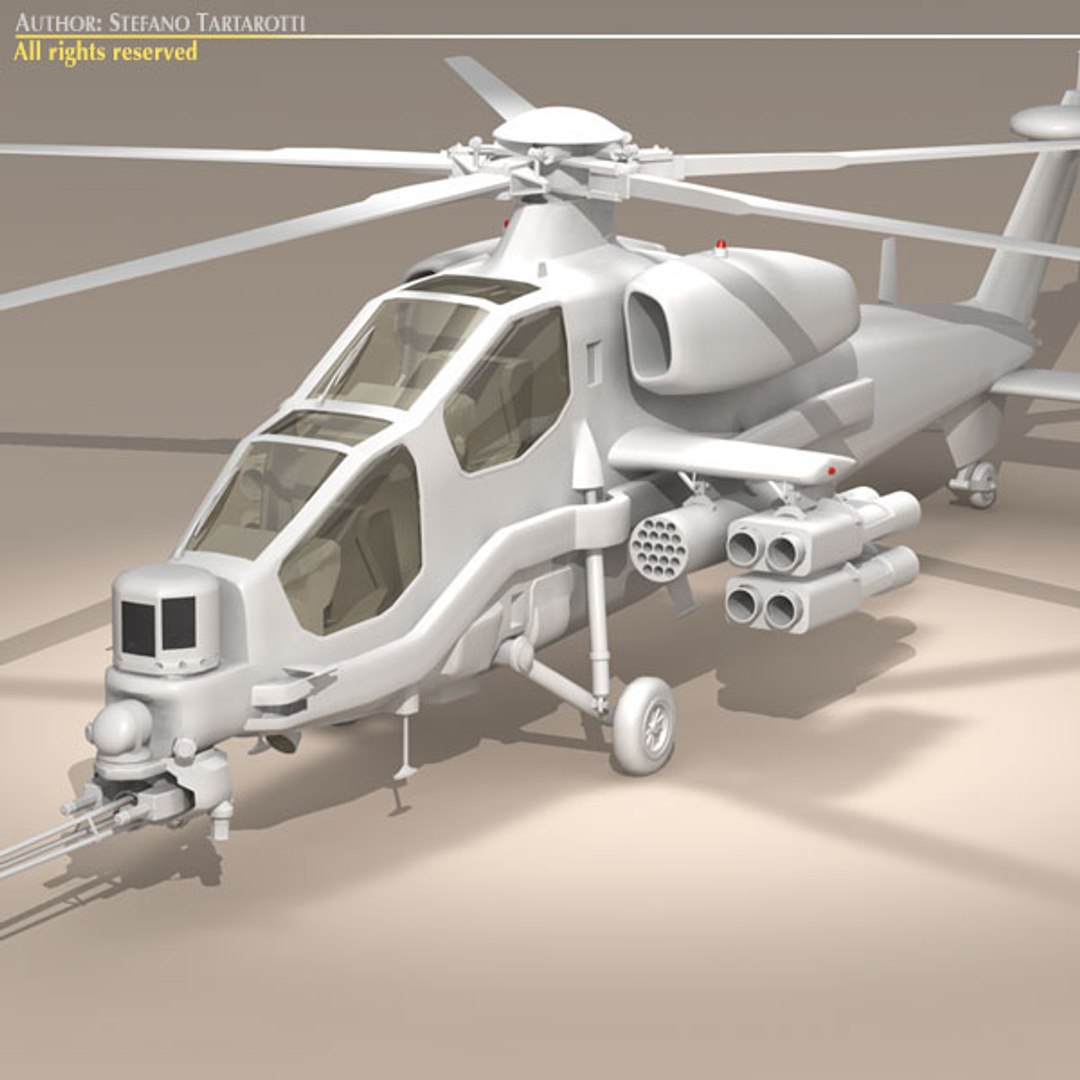 3dsmax Agusta A129 Mangusta Helicopter