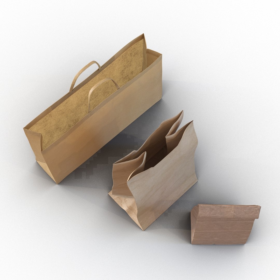 3d paper bags model