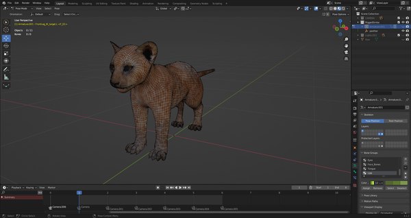 modelo 3d León bebé de piel montado en Blender - TurboSquid 2024121