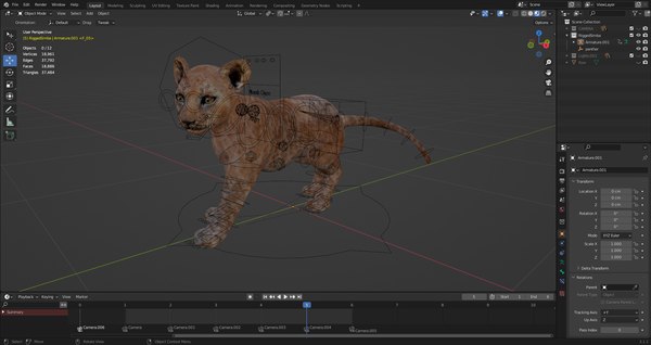 modelo 3d León bebé de piel montado en Blender - TurboSquid 2024121