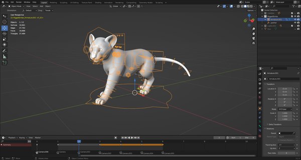 modelo 3d León bebé de piel montado en Blender - TurboSquid 2024121