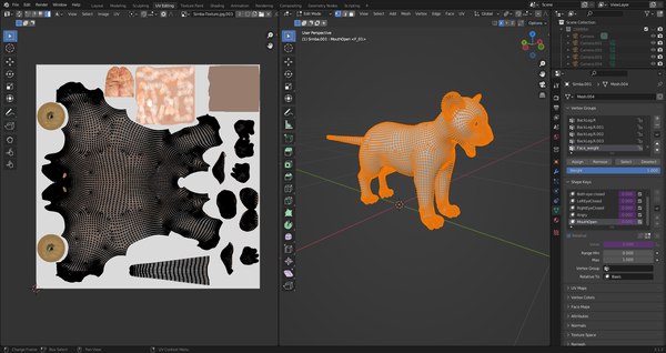 modelo 3d León bebé de piel montado en Blender - TurboSquid 2024121