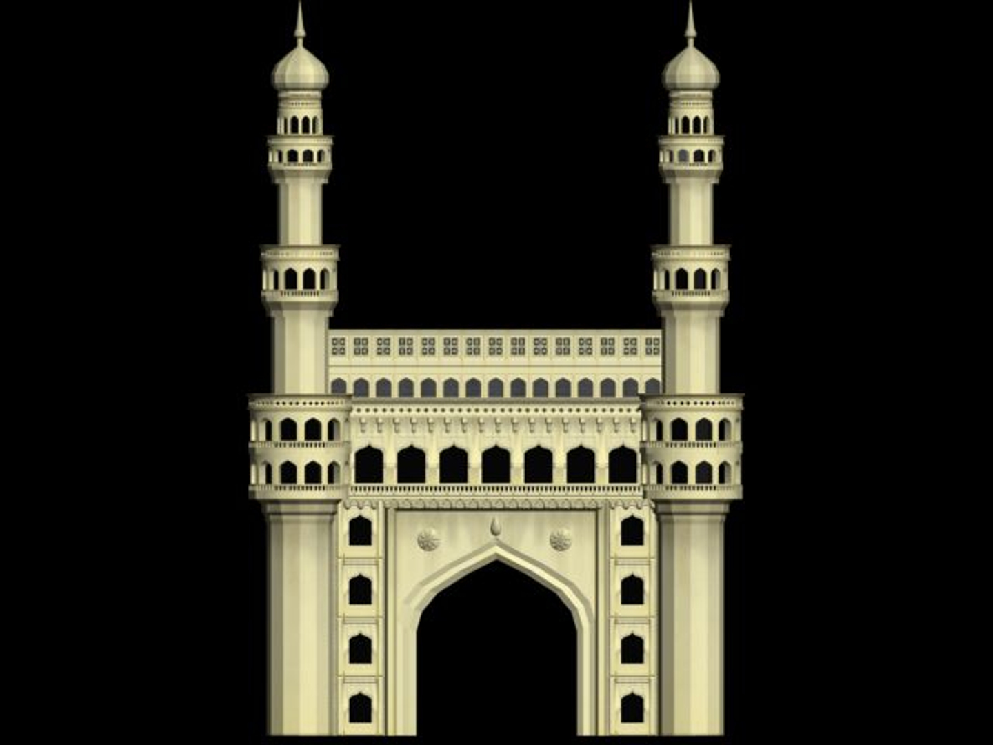 3d architecture charminar