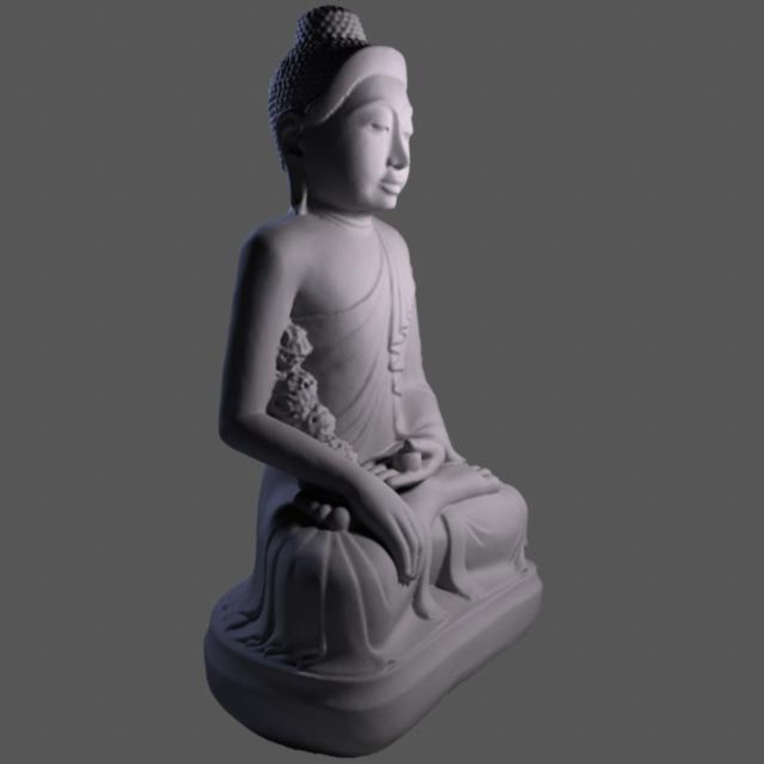 Realistic Scan Guatama Buddha Statue Obj