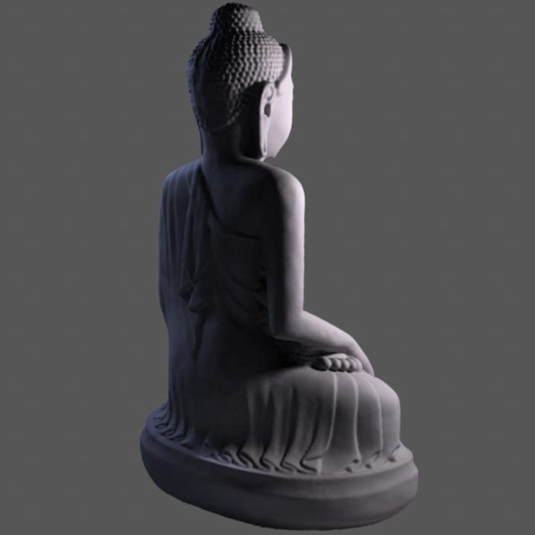 Realistic Scan Guatama Buddha Statue Obj