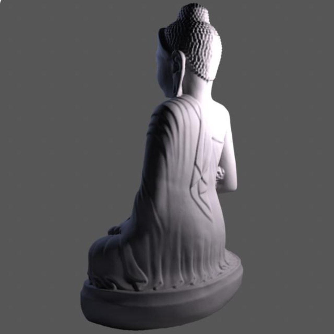 Realistic Scan Guatama Buddha Statue Obj