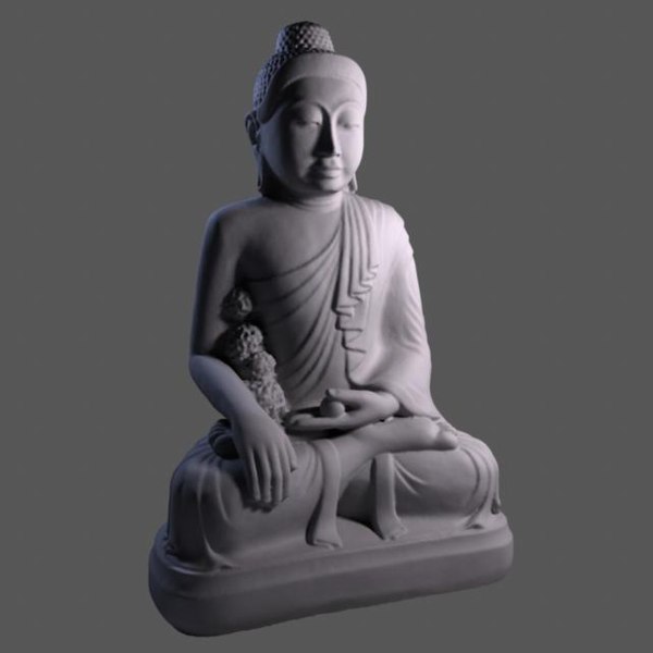 realistic scan guatama buddha statue obj