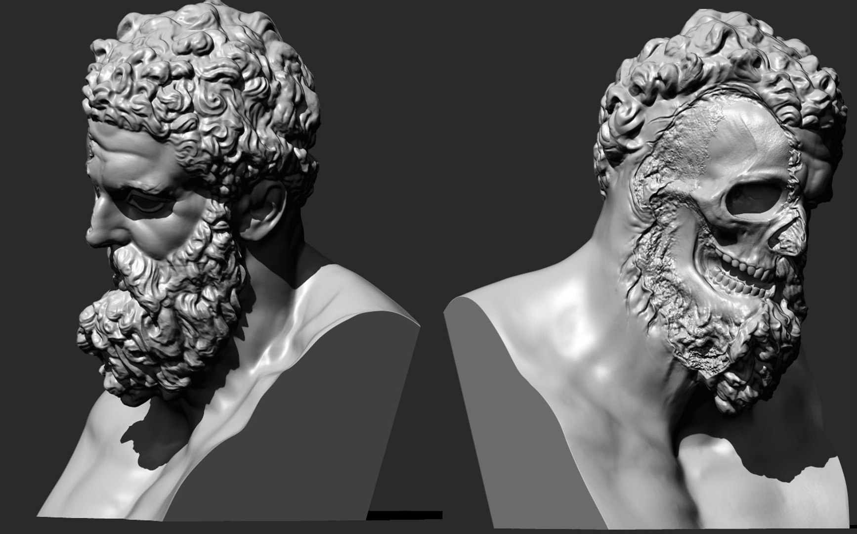 3D Model Hercules Ripped Face Bust - TurboSquid 1397537