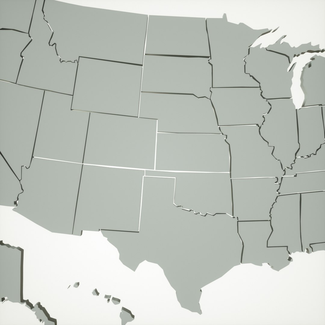 Maps Usa States 3D Model - TurboSquid 1414709