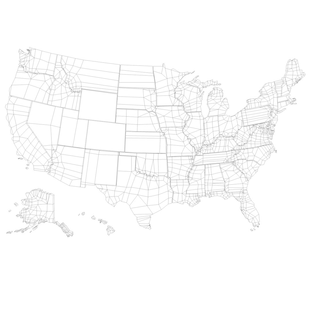 Maps Usa States 3D Model - TurboSquid 1414709