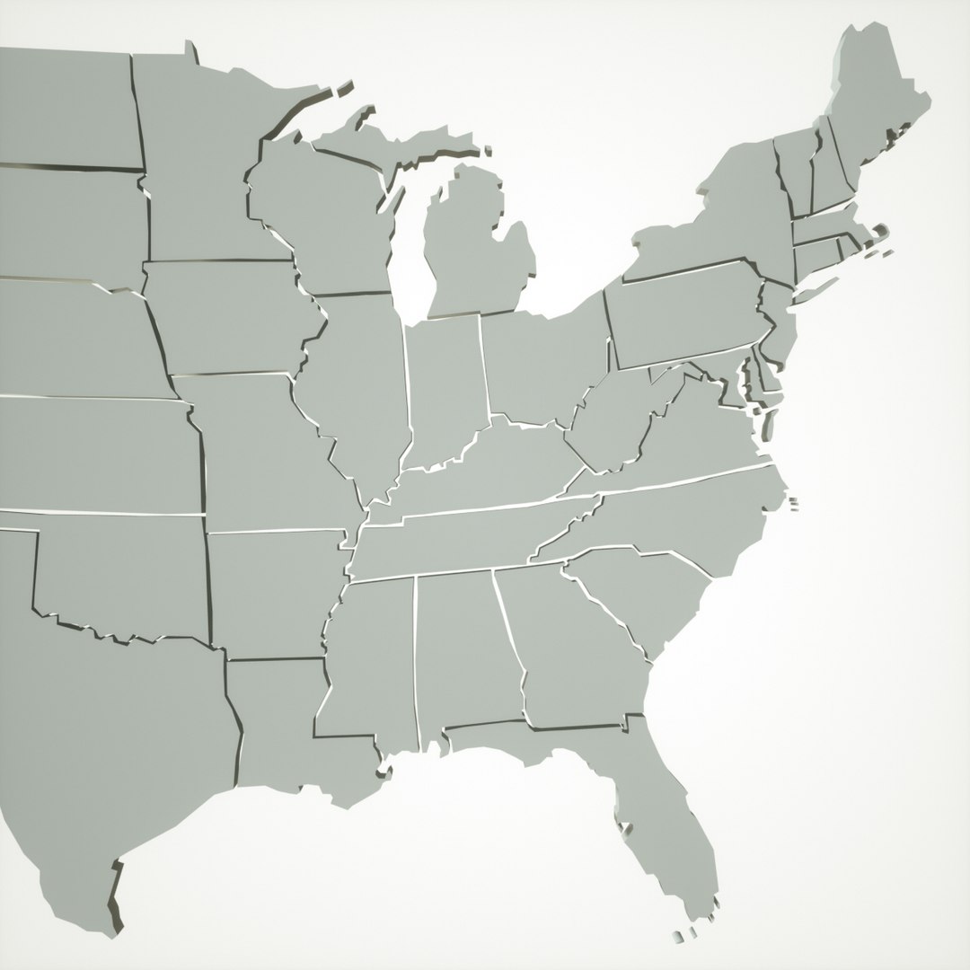 Maps Usa States 3D Model - TurboSquid 1414709