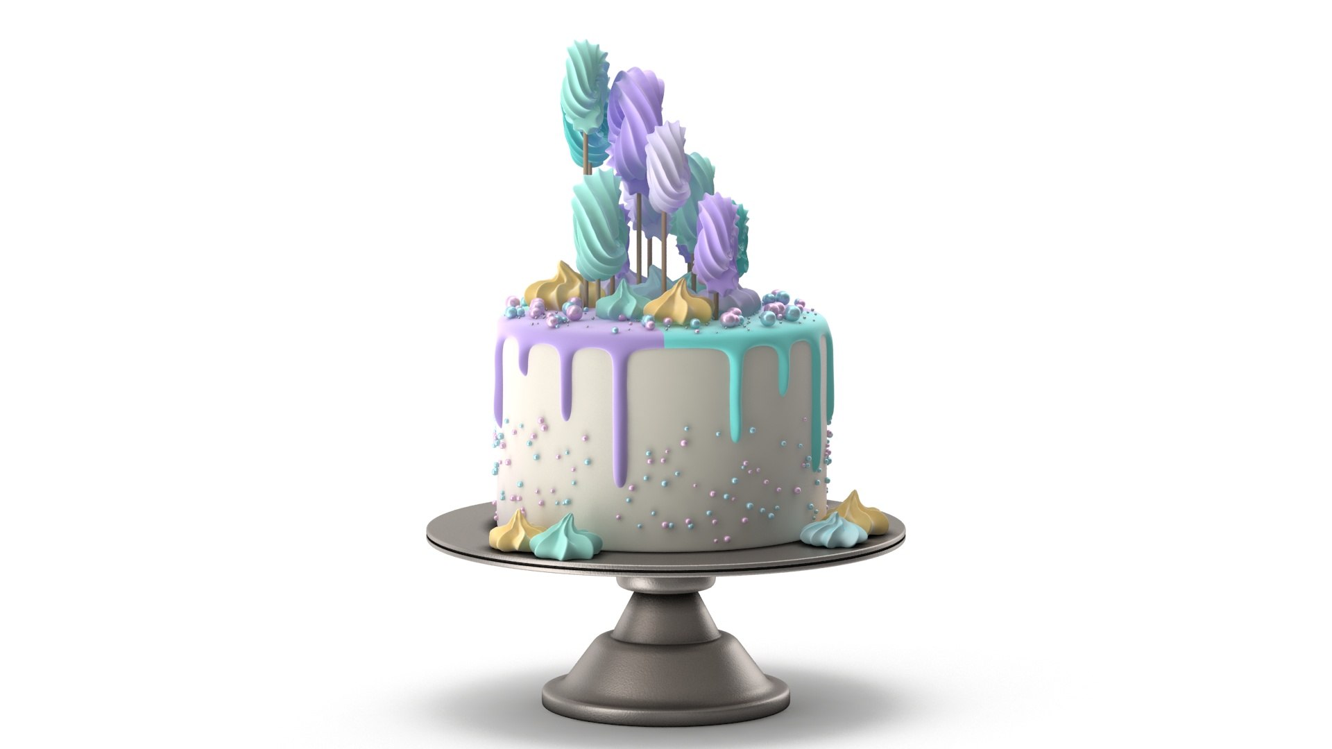 Colorful Birthday Cake 3D Model - TurboSquid 1812905