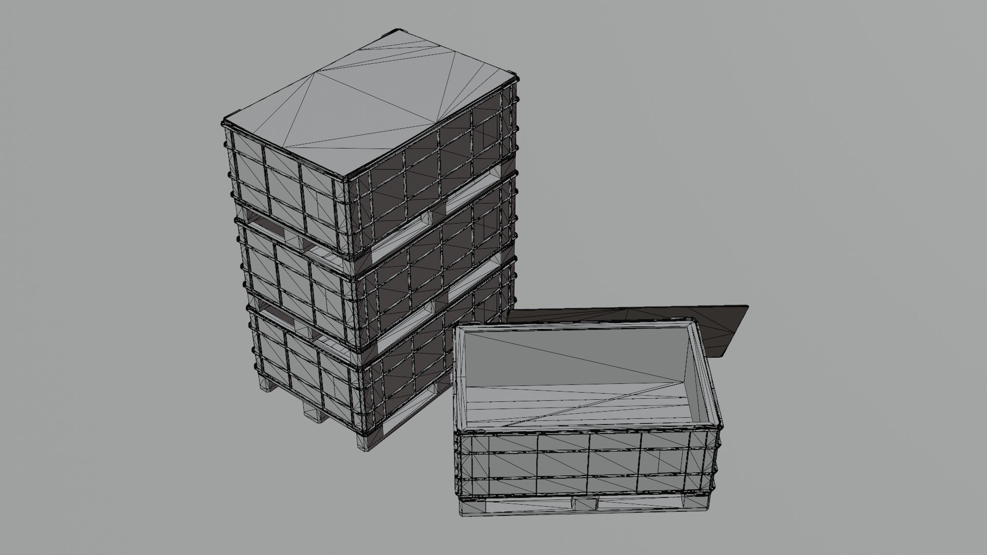 3D Industrial Plastic Container Or Box S Model - TurboSquid 2056357