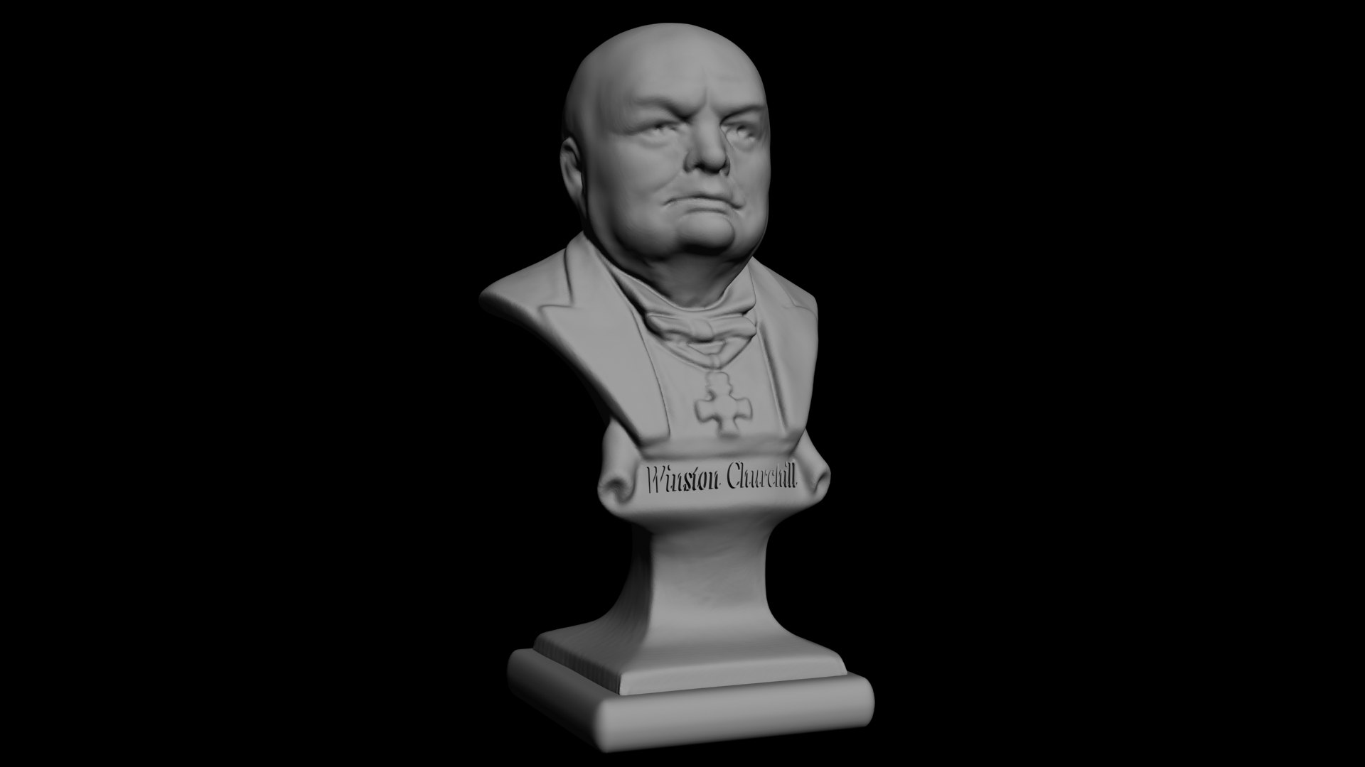 3D Witson Churchill Bust - TurboSquid 1720838