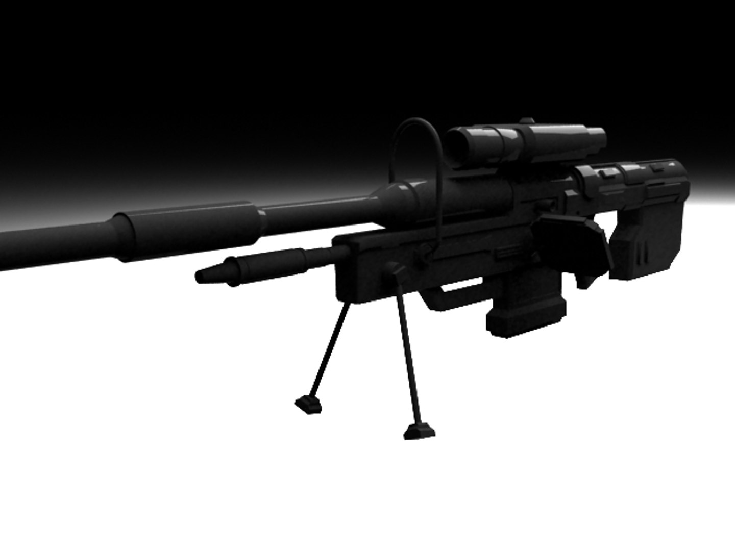 Free Modified Halo 3 Sniper Rifle 3d Model