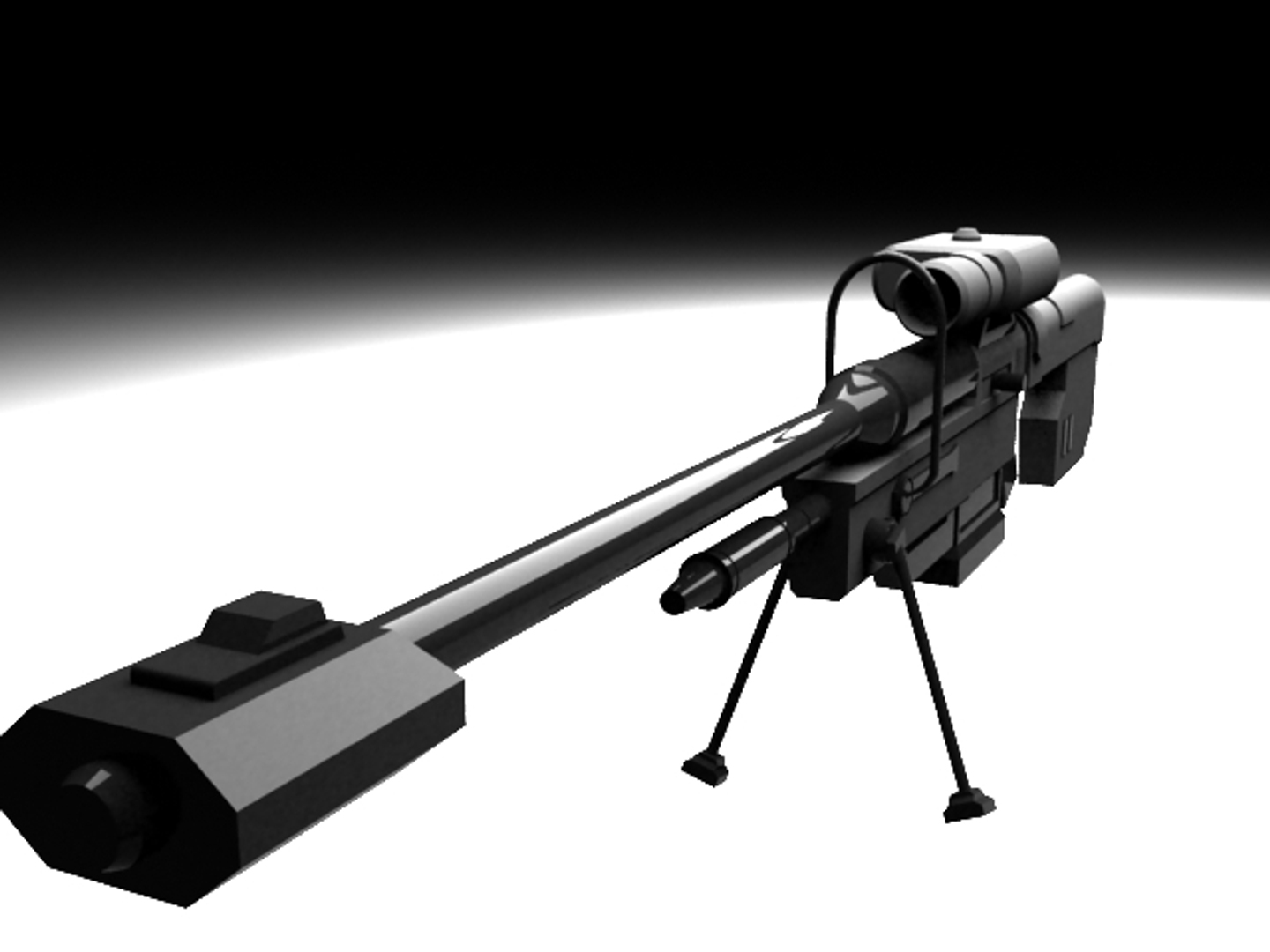 free modified halo 3 sniper rifle 3d model