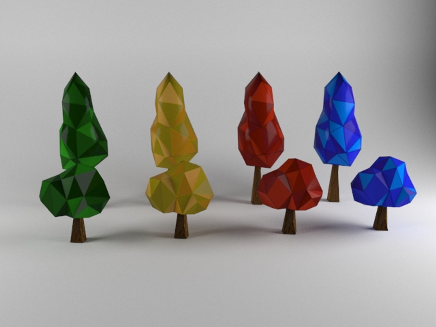 3d tree wood set