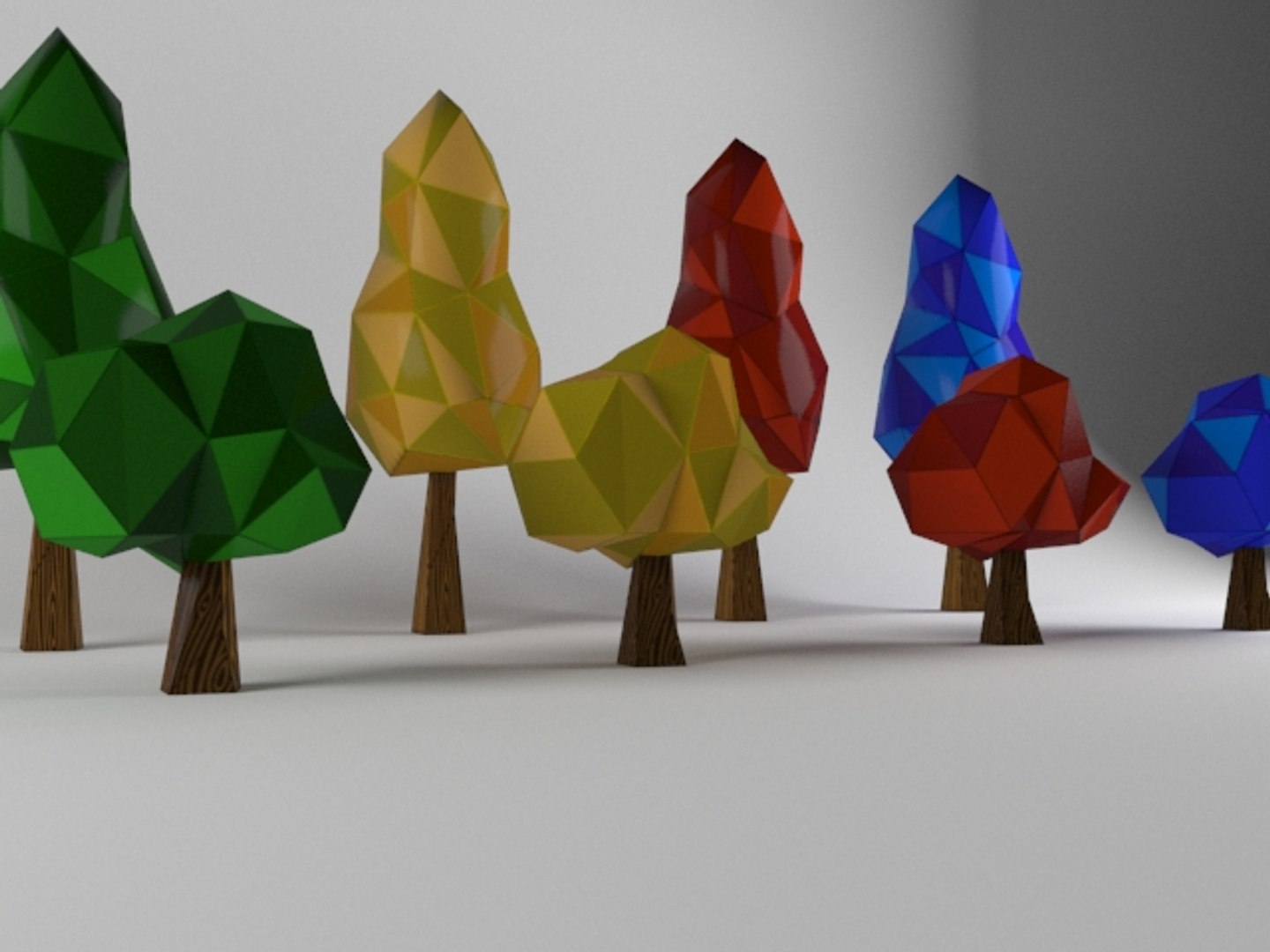 3d tree wood set