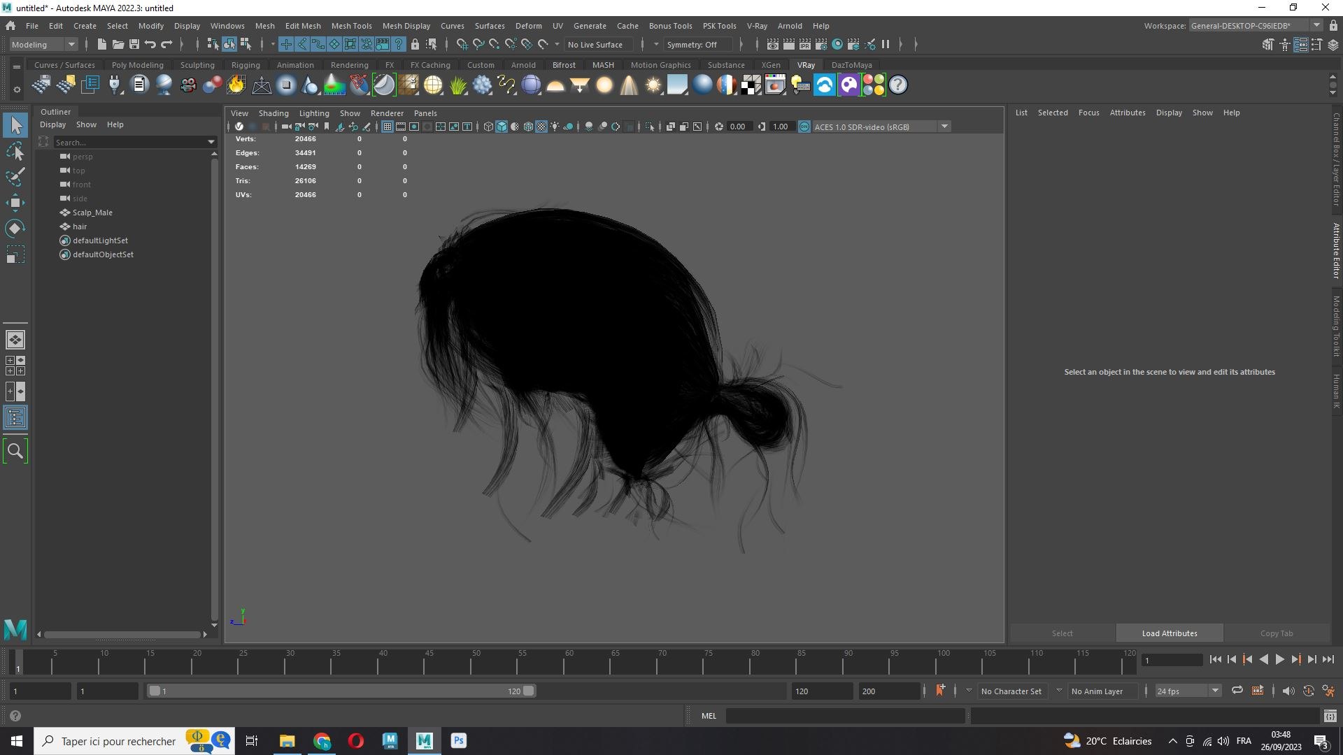 3D Female Hair - Messy Bun classic Hairstyle Low-poly model ...