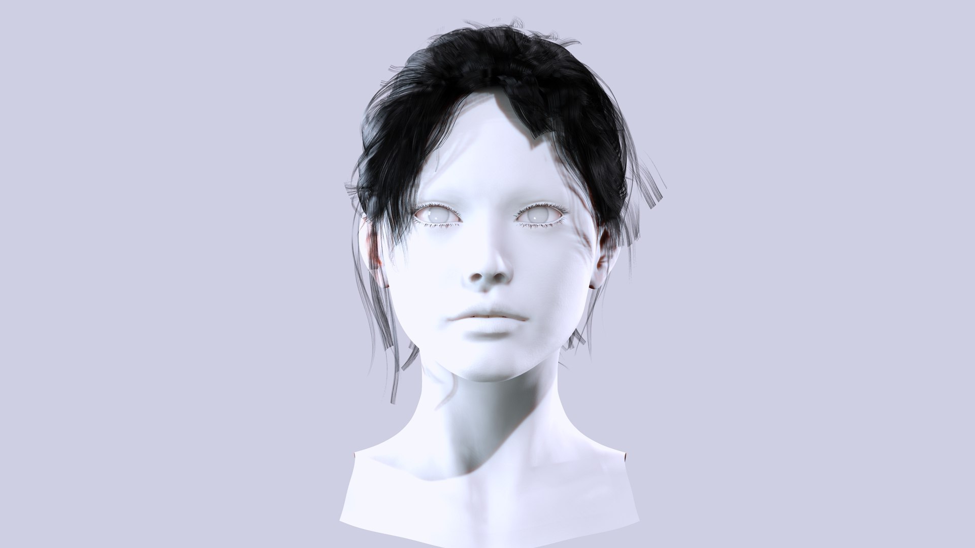 3D Female Hair - Messy Bun classic Hairstyle Low-poly model ...