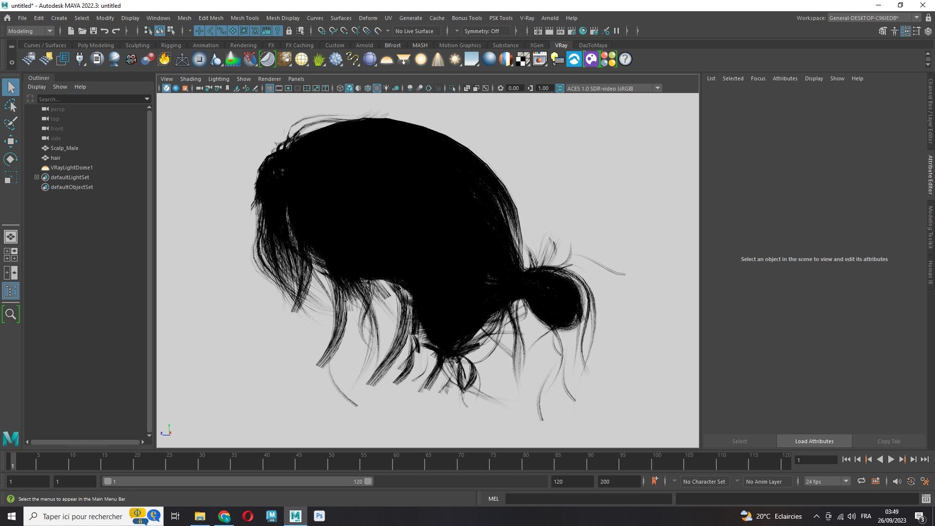 3D Female Hair - Messy Bun classic Hairstyle Low-poly model ...