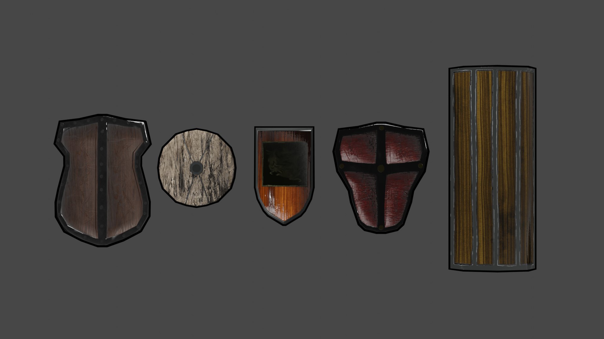 Cellshaded LowPoly Shields Pack 3D Model - TurboSquid 2067361