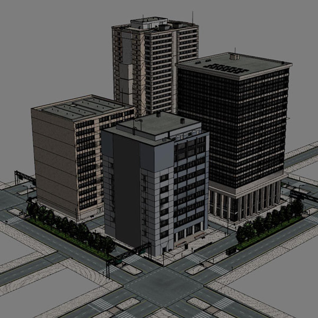 3d City Cityscape Block