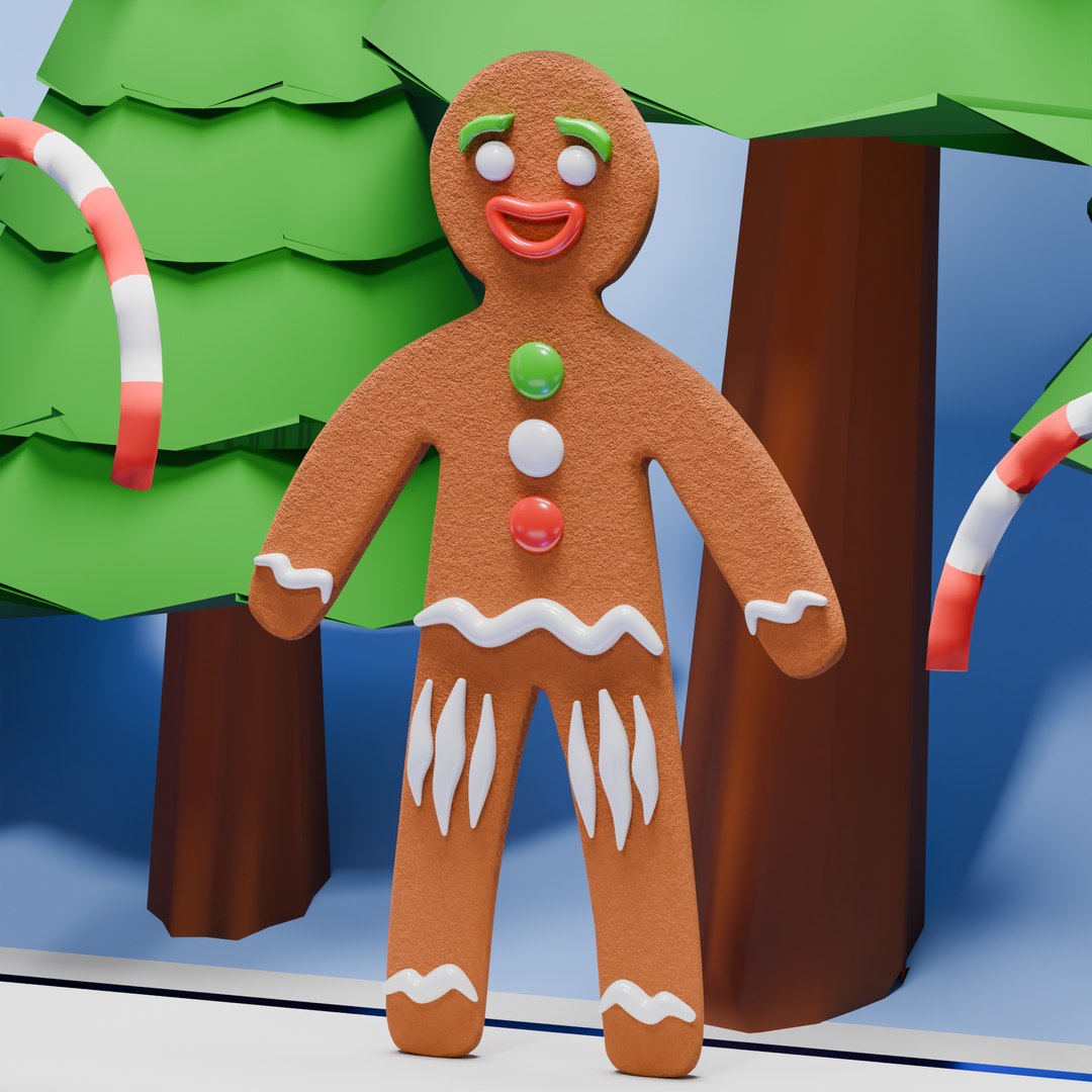 Gingerbread Man 3D Model - TurboSquid 2344555