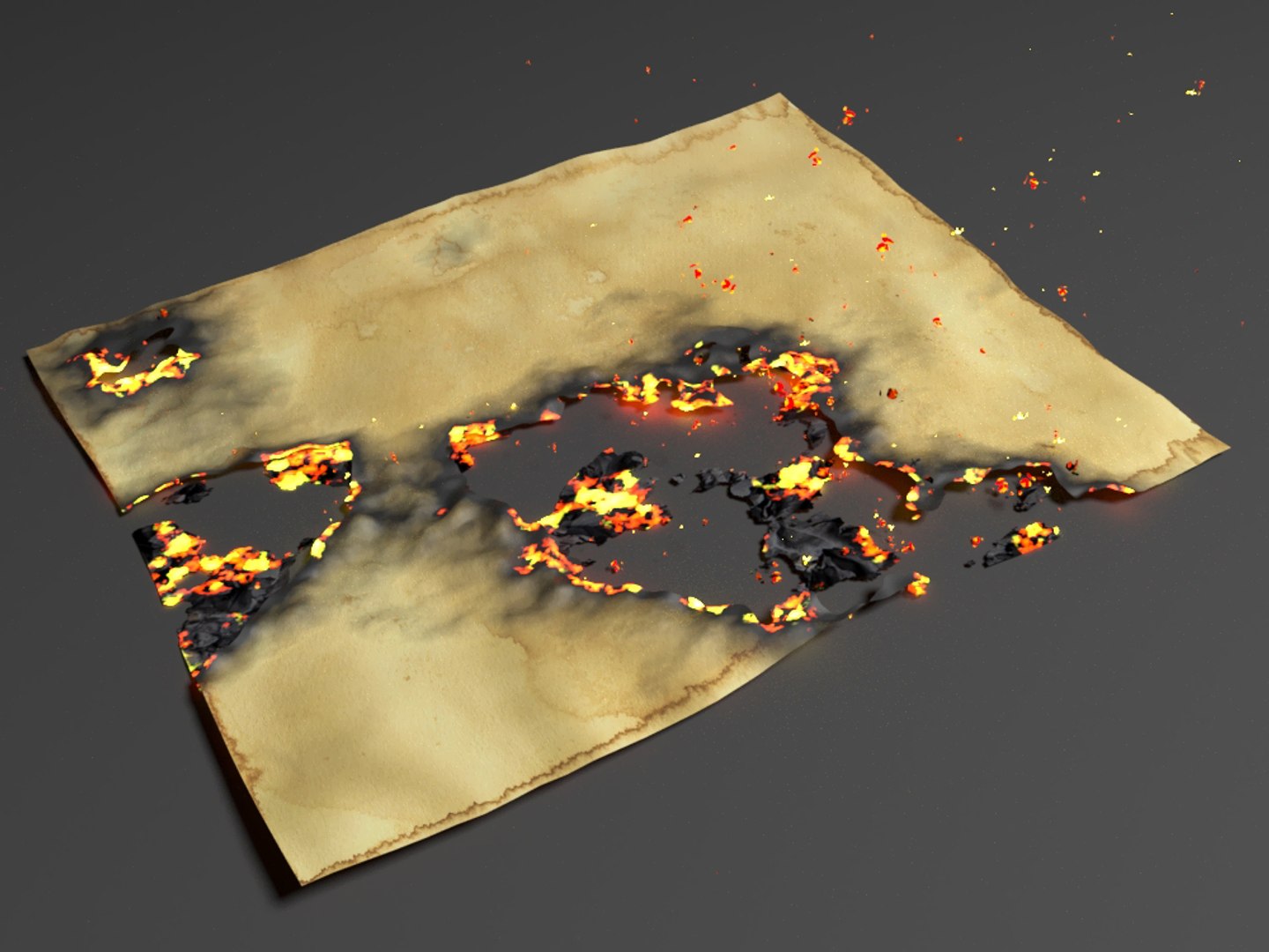 Animation Burning Paper 3D Model - TurboSquid 1403701