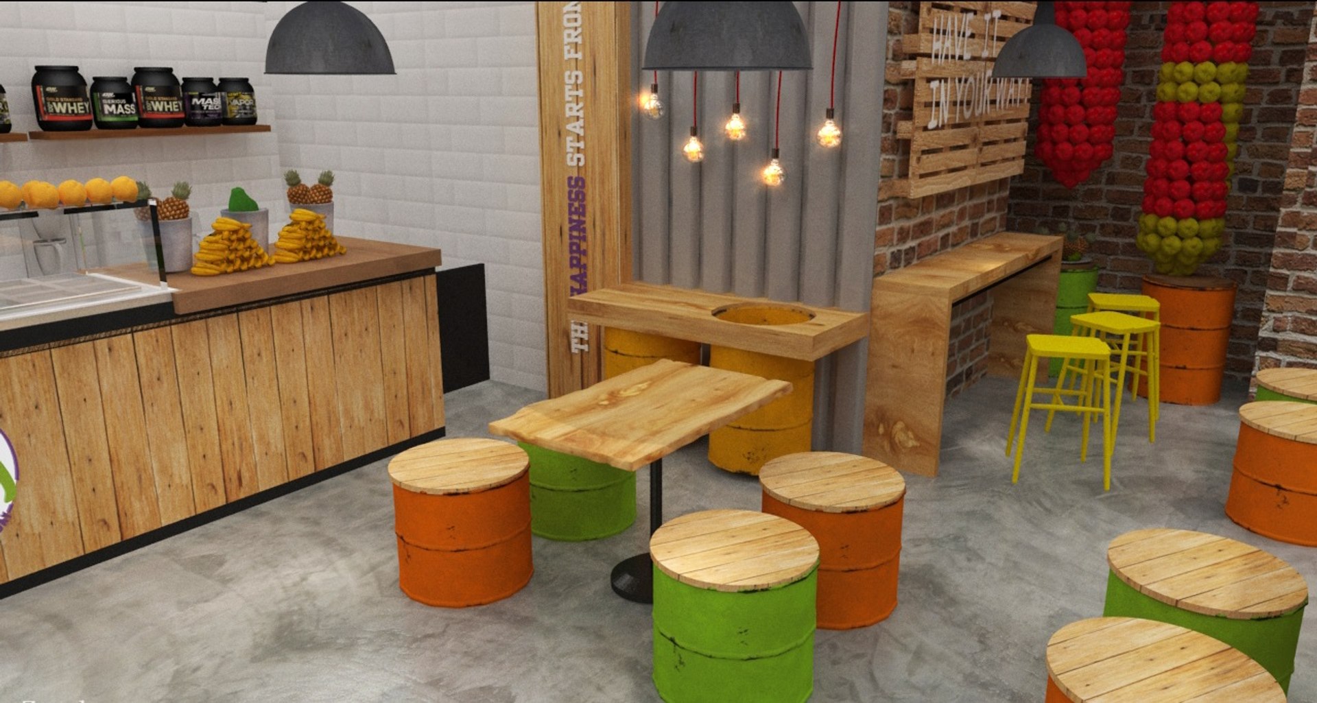 Juice Store Interior Scene Model - TurboSquid 1350176