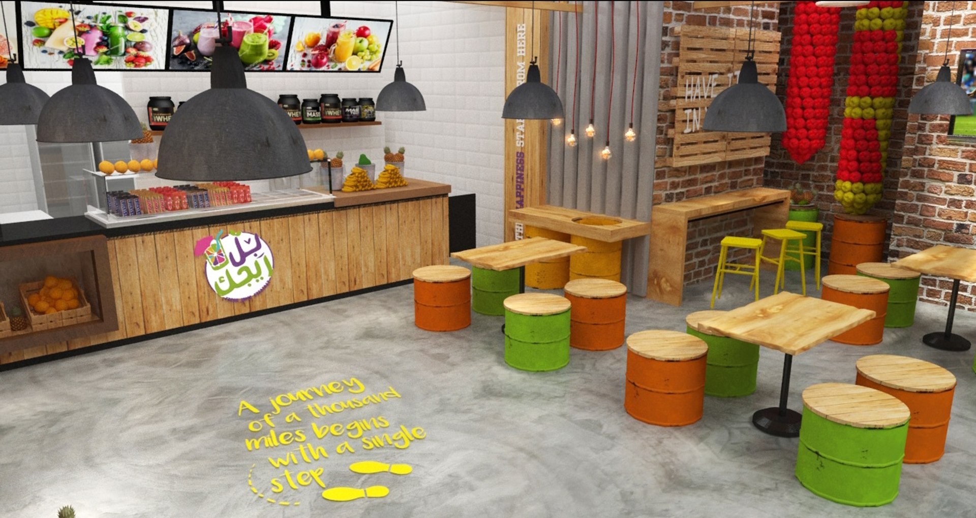 Juice Store Interior Scene Model - TurboSquid 1350176