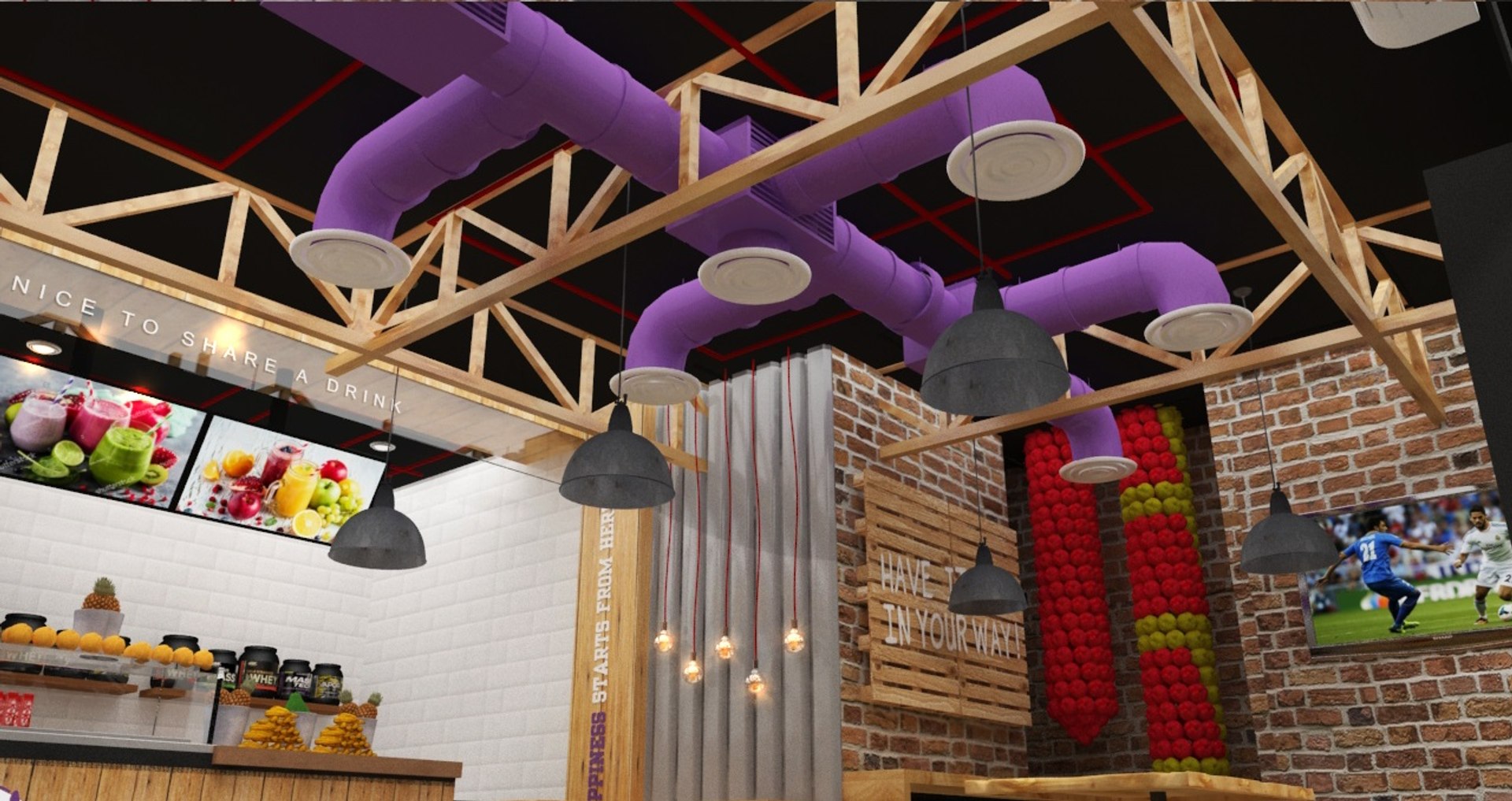 Juice Store Interior Scene Model - TurboSquid 1350176