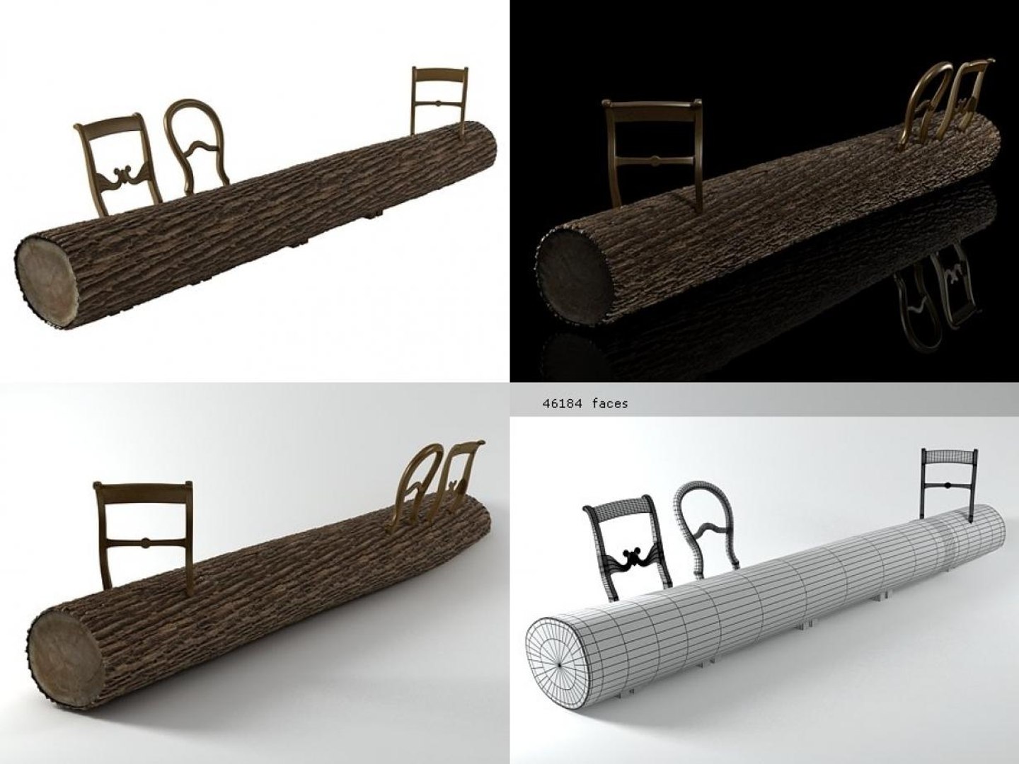 Tree-trunk Bench 3D Model - TurboSquid 1183725