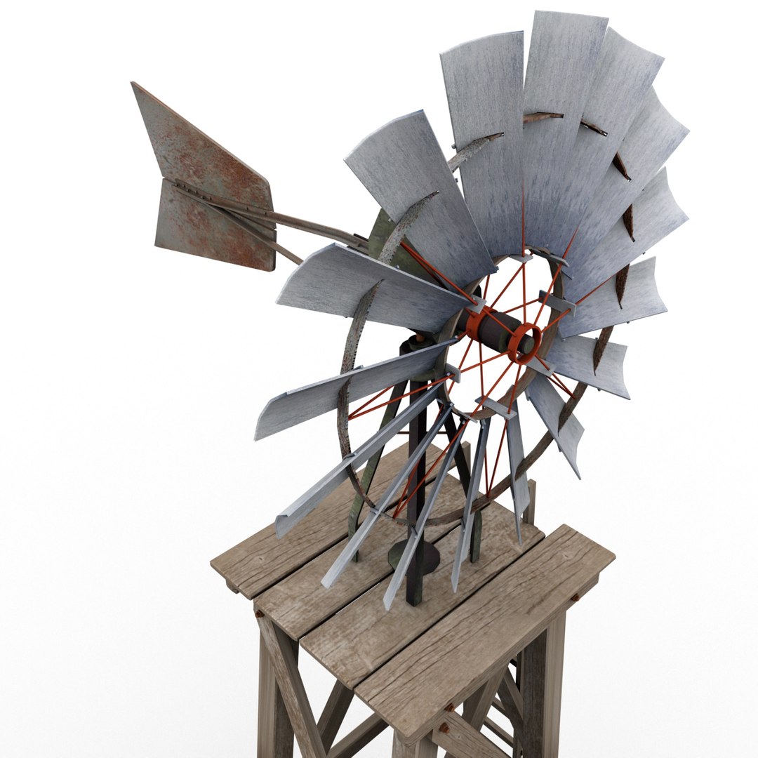 3d farm building windmill wind model
