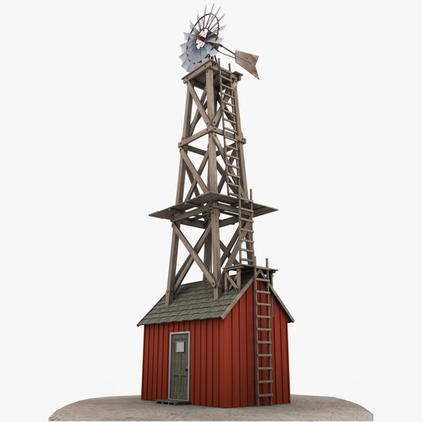 3d model of farm tower windmill