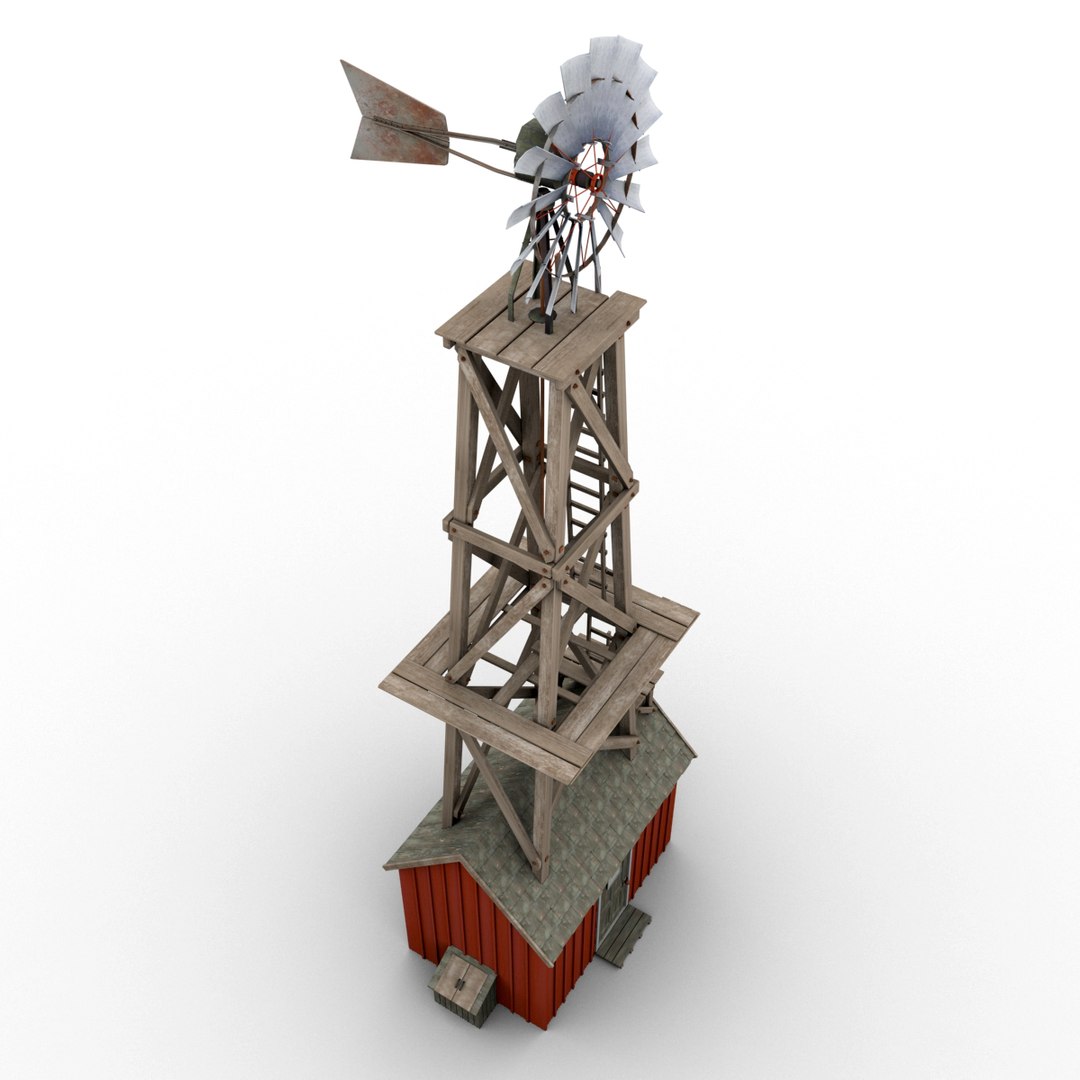 3d farm building windmill wind model