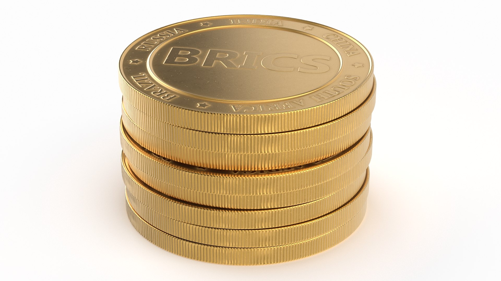 3D Pile Of BRICS Coins Model - TurboSquid 2341182
