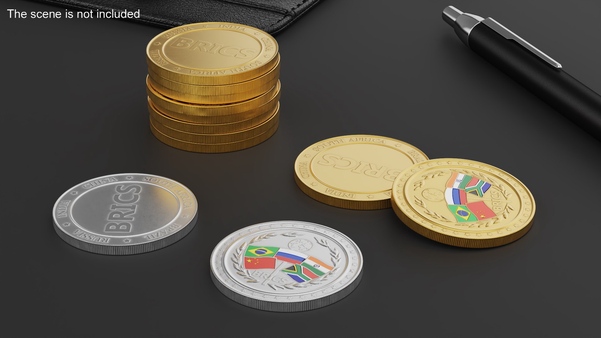 3D Pile Of BRICS Coins Model - TurboSquid 2341182