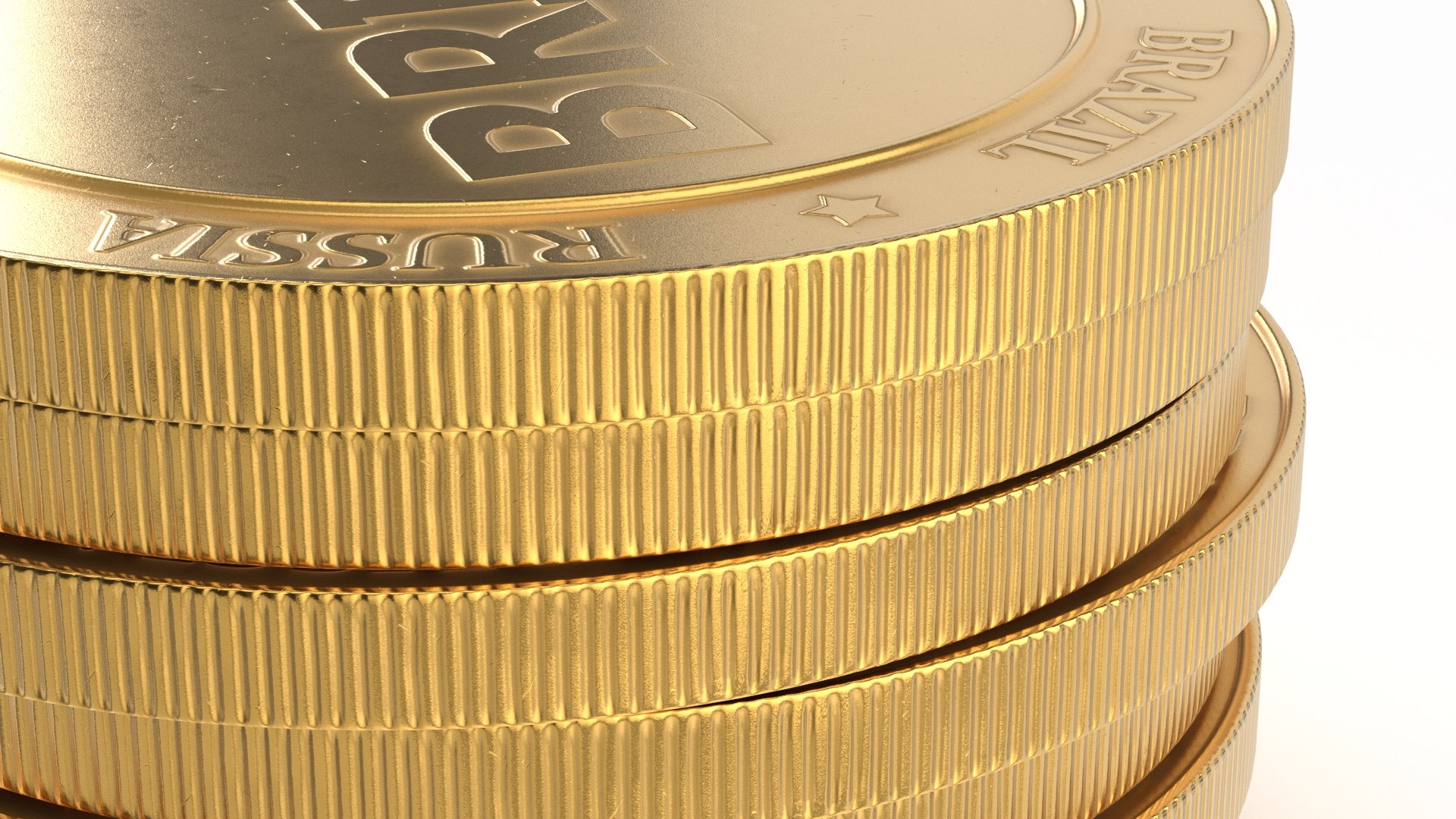 3D Pile Of BRICS Coins Model - TurboSquid 2341182