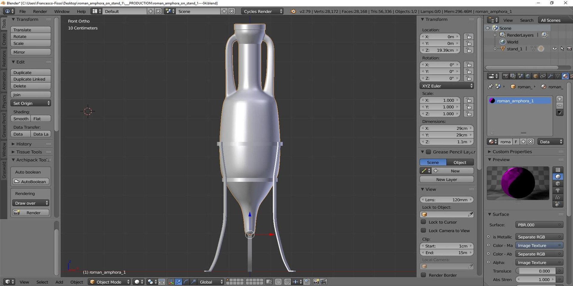 Roman Amphora Stand 1 Model - TurboSquid 1406858