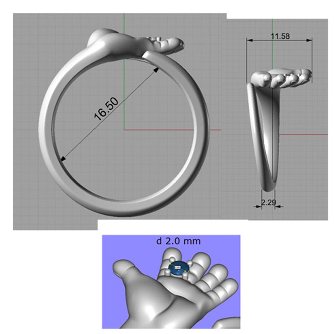 Print Hand Shaped Ring 3d Obj