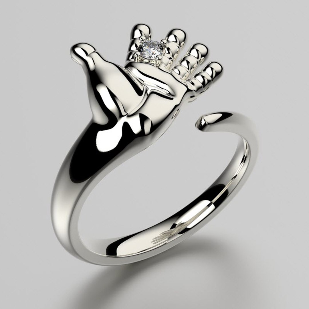 Print Hand Shaped Ring 3d Obj
