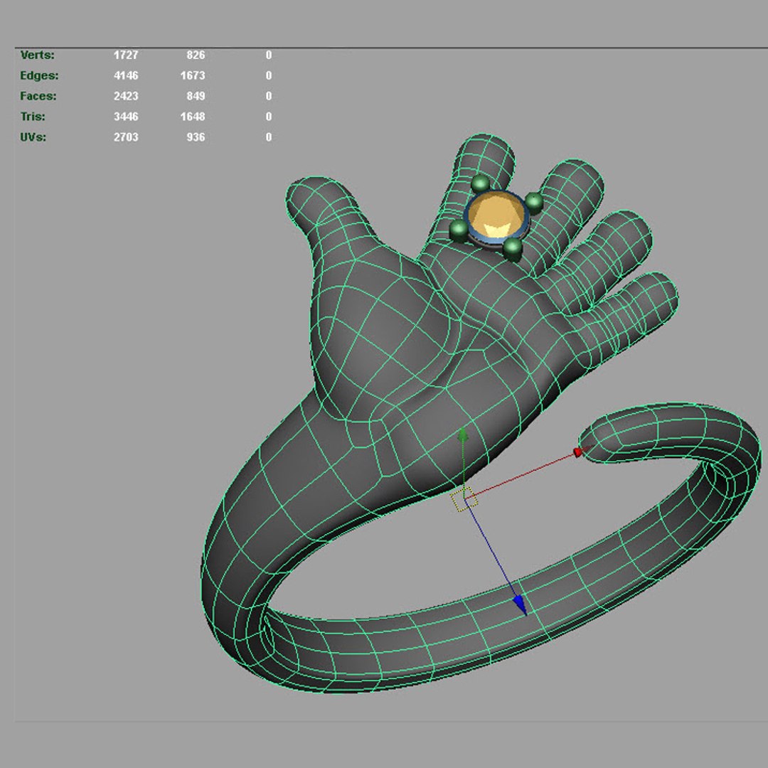 Print Hand Shaped Ring 3d Obj