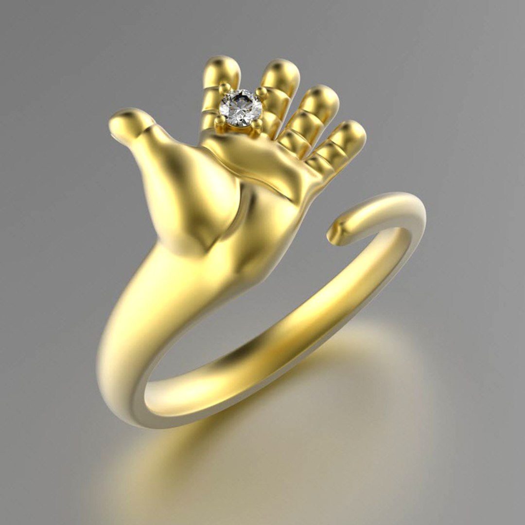 Print Hand Shaped Ring 3d Obj