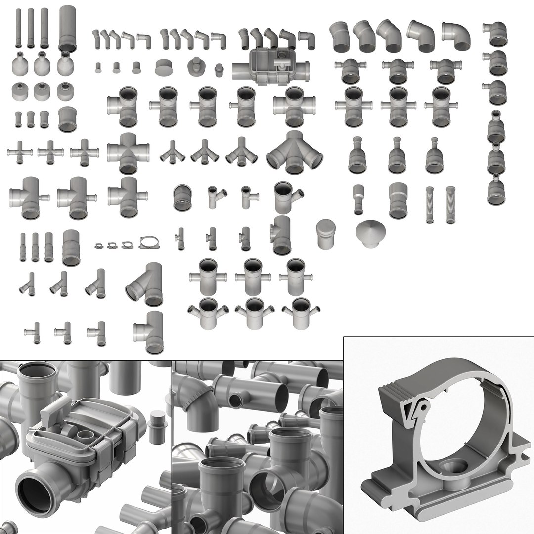 Sewer fittings Big n2 3D model - TurboSquid 1982264
