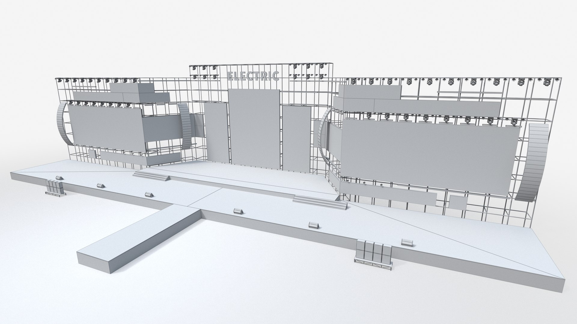 Large Scale Concert DJ Stage 3D Model - TurboSquid 2394759